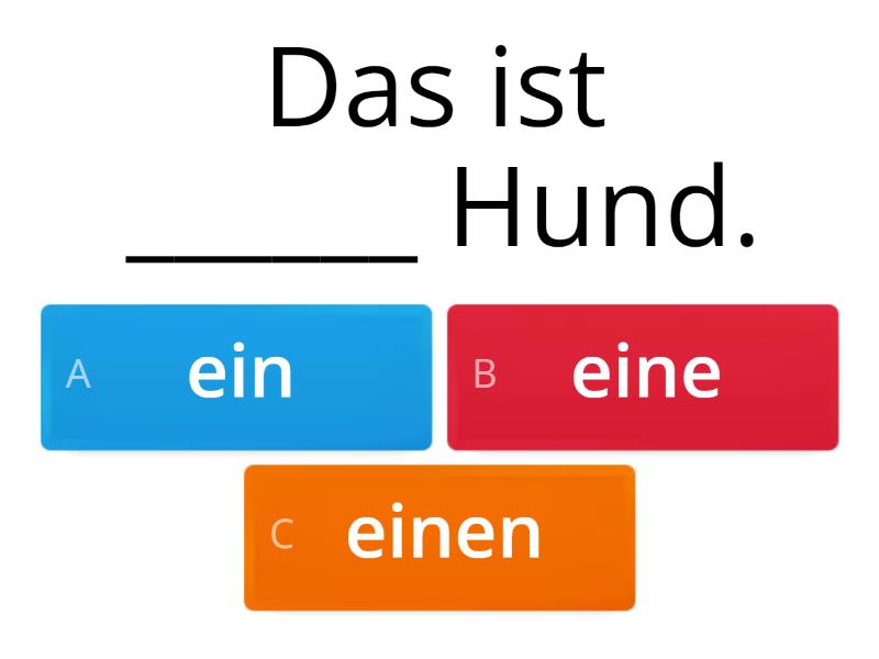 Artikel im Nominativ, Dativ und Akkusativ - Đố vui