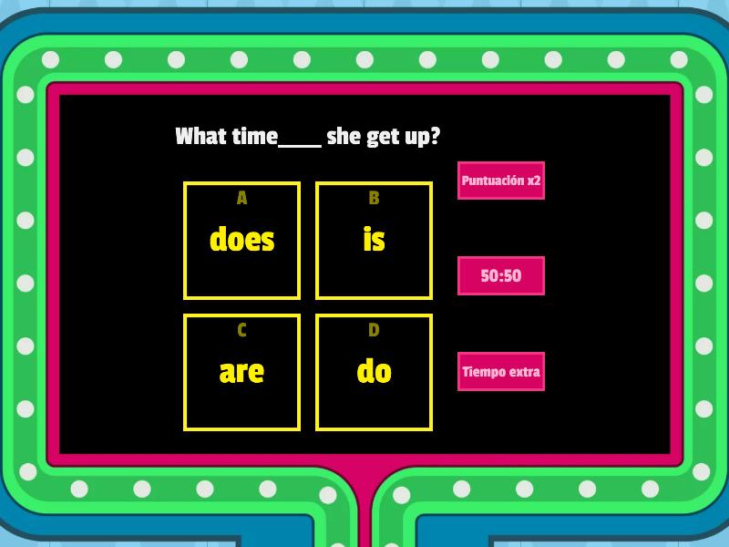 Present simple and verb to be - Gameshow quiz