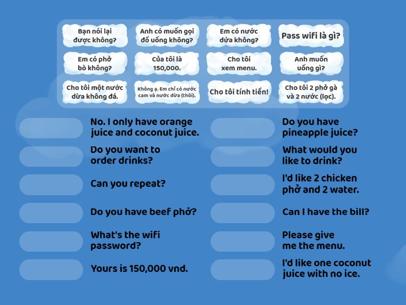 BG - Ordering - Review - Match up