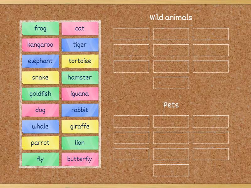 Go Getter 1 U 7 sort the animals - Group sort