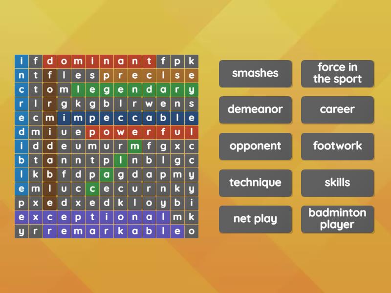 Adjective Find Words - Wordsearch