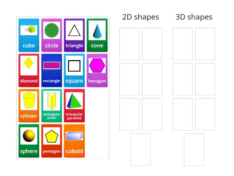 Sorting 2D and 3D shapes - Group sort