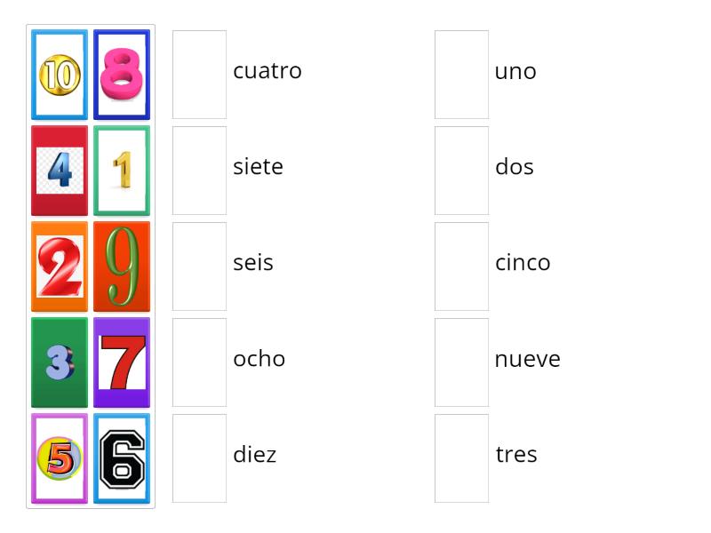 Numeros 1- 10 - Match up