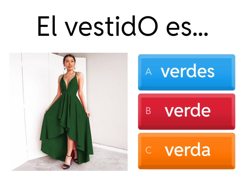 La ropa y los colores. Singular o plural - Quiz