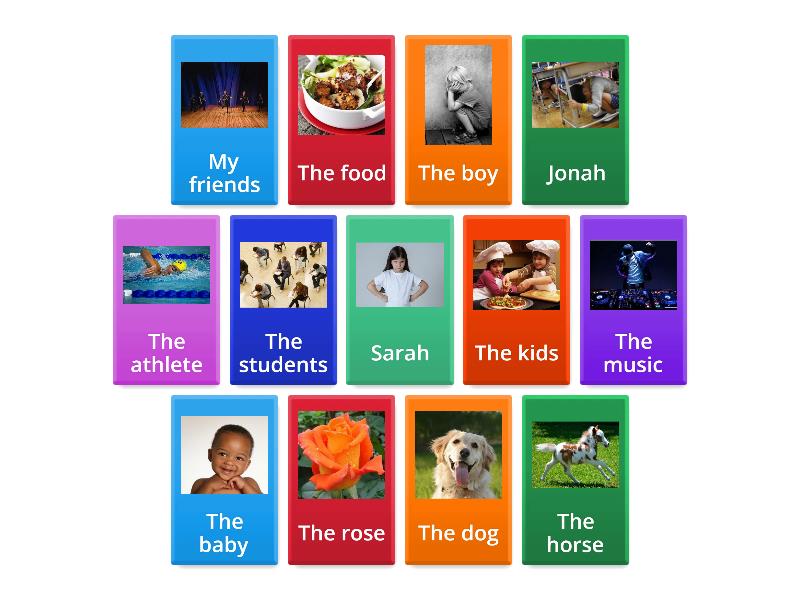 Linking verbs - Flip tiles