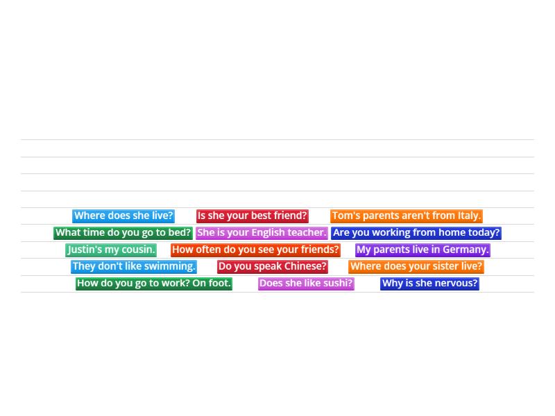 QUESTION WORDS + VERB TO BE - Word magnets