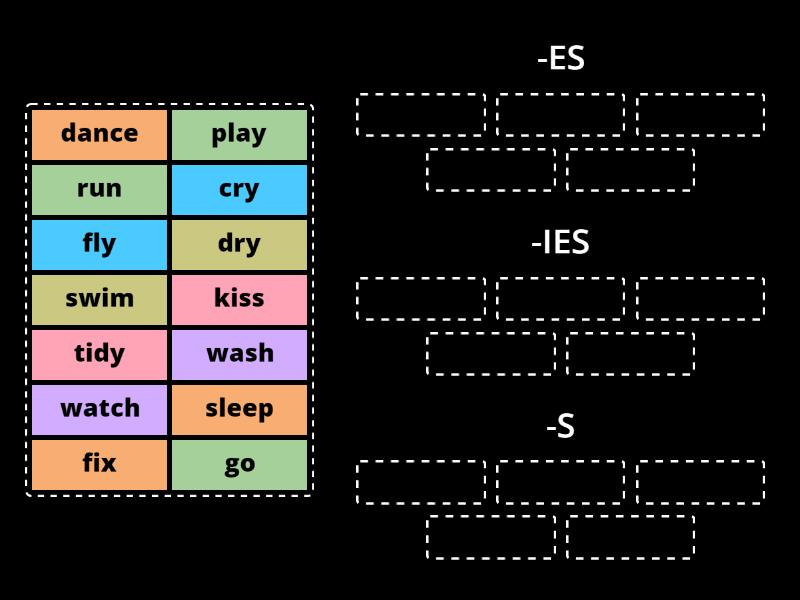 Present Simple Verbs - Group sort