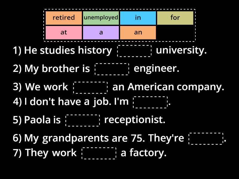 Jobs - Complete the sentence