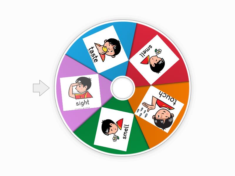 Examples when using the 5 senses - Spin the wheel