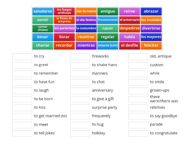 Realidades 2 4B Vocabulario - Match up