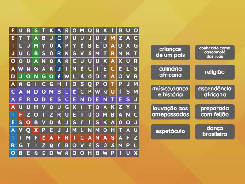 Afro-brasileiras - Wordsearch