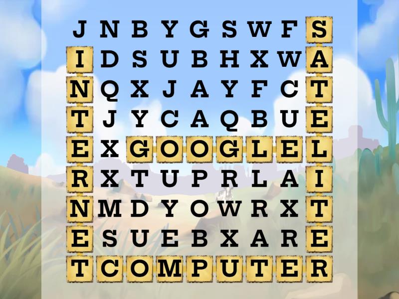internet grade 1 - Wordsearch