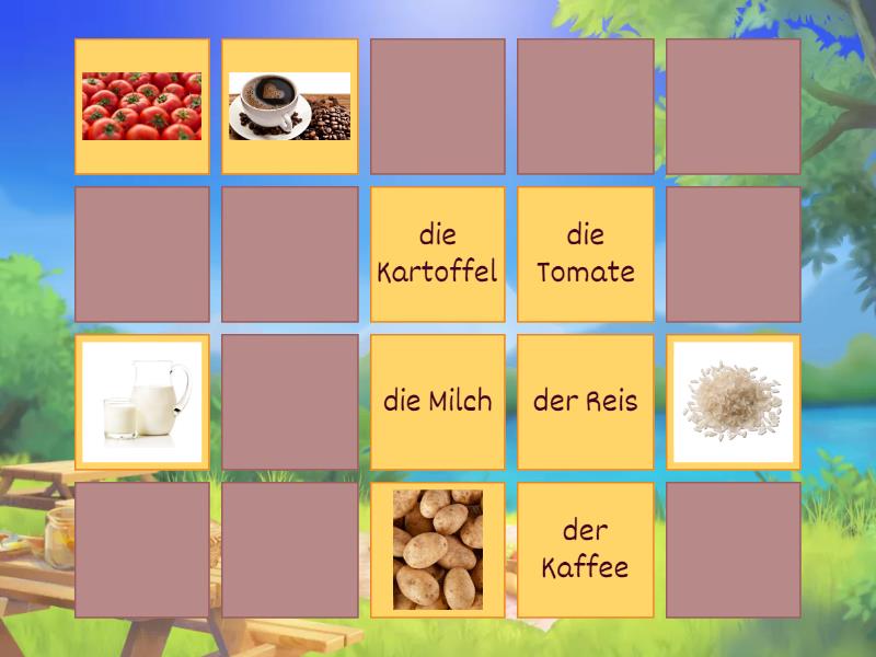Lebensmittel Memory - Matching pairs