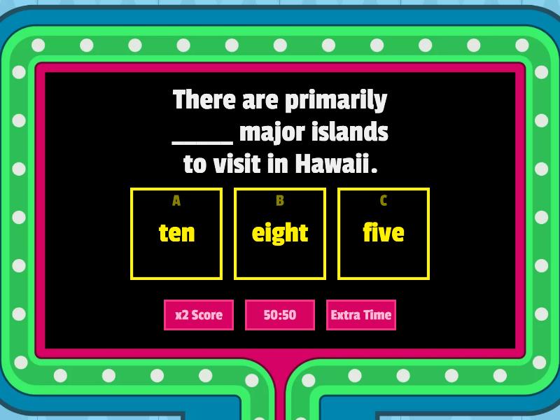 Hawaii - Gameshow quiz