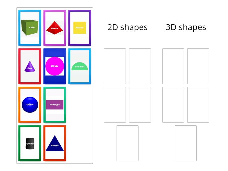 2D and 3D shapes - Group sort