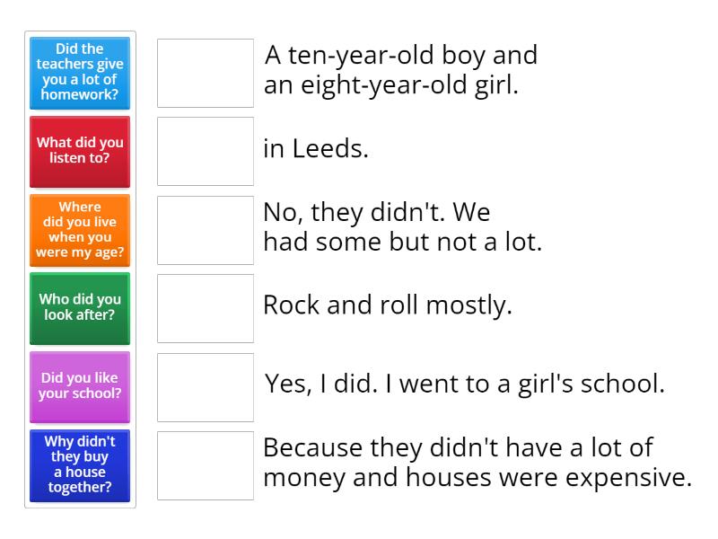 Roadmap A2. Unit 6C. p 51 ex 4 part 2 - Match up