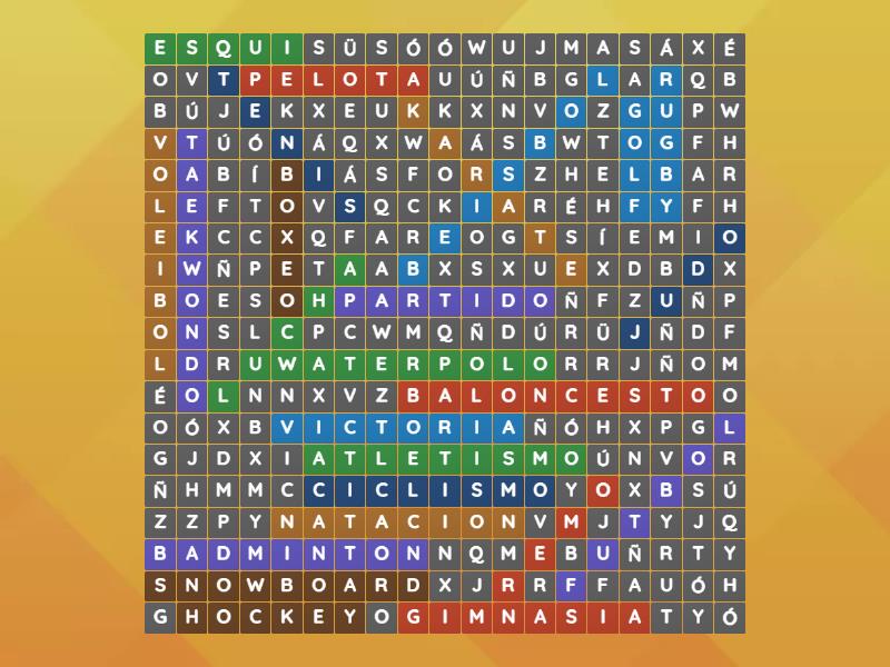 Sopa de letras de deportes - Wordsearch