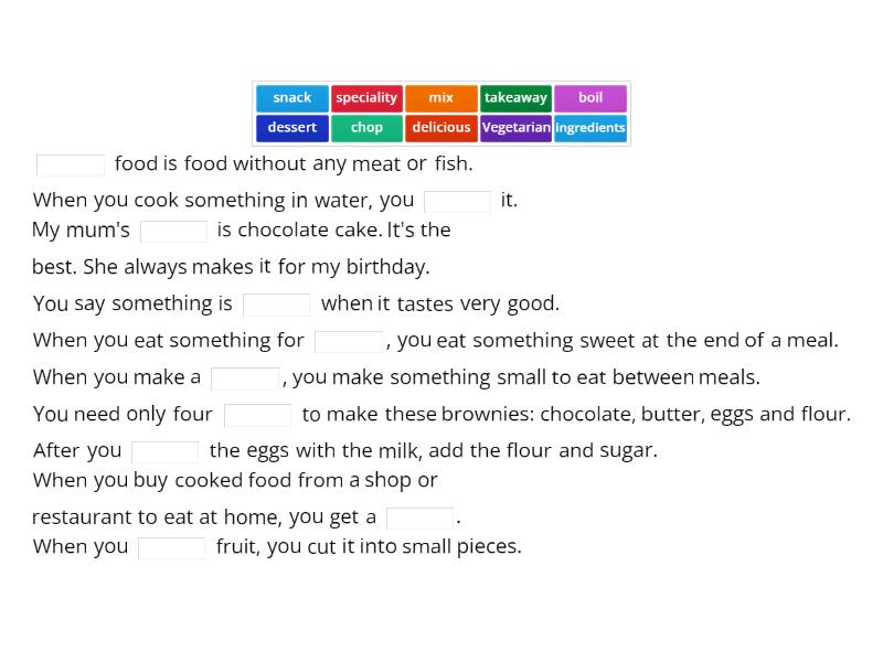 Focus 1 food - Missing word