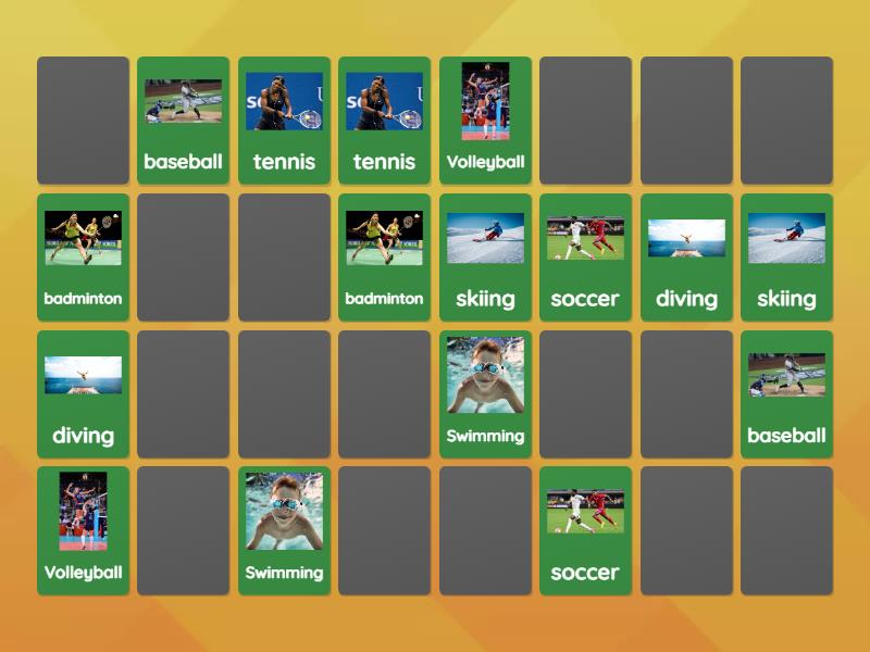 Sports Memory Game - Matching pairs