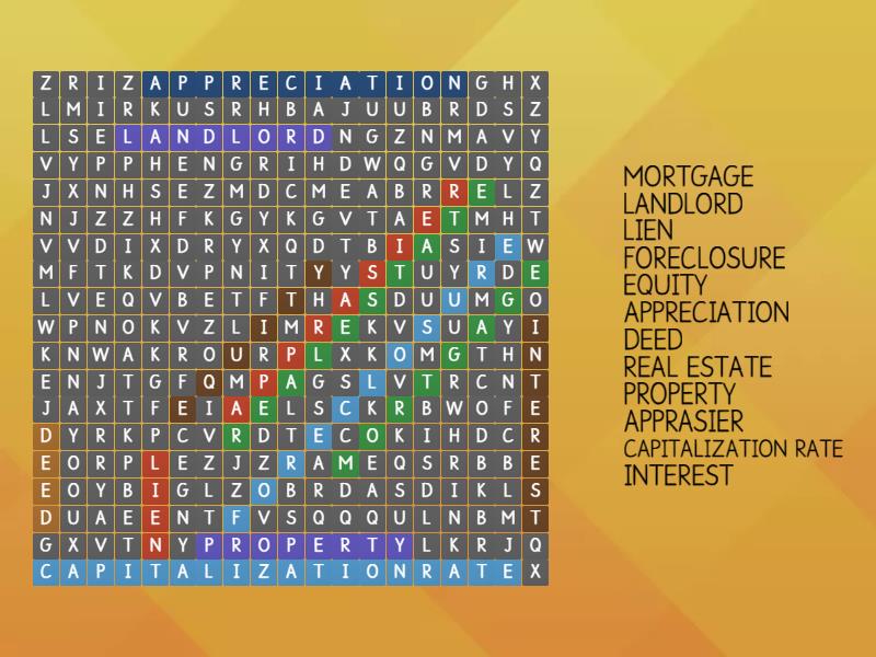 Real Estate - Wordsearch