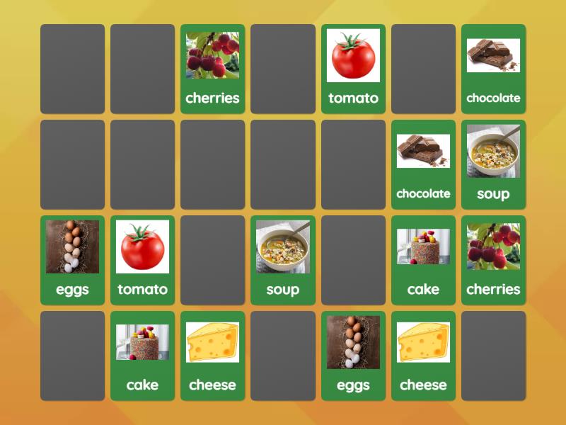 match pairs food - Matching pairs