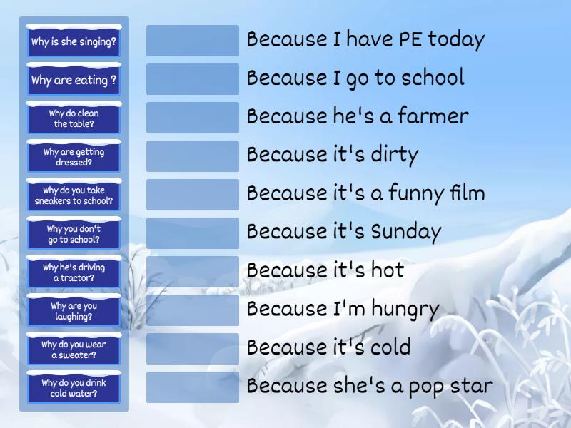 Power up 2 why/because - Match up
