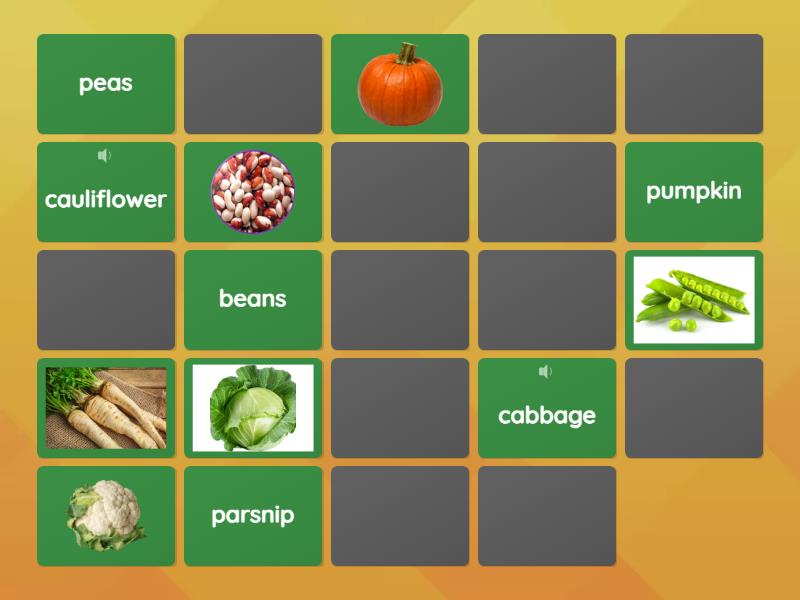 Vegetables - Matching pairs