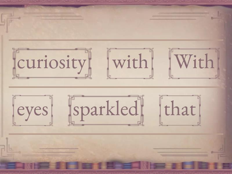 character sentences - Unjumble