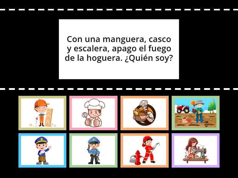 Adivinanzas de las profesiones - Cada oveja con su pareja