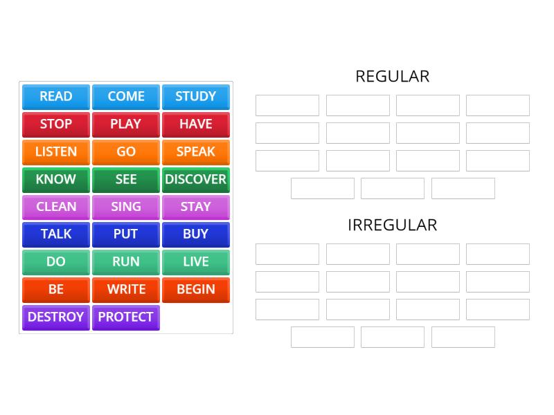 Regular vs irregular verbs - Group sort