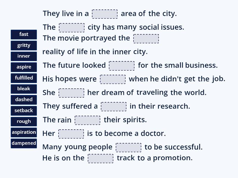 Close Up Unit 5, A, part 2 - Complete the sentence