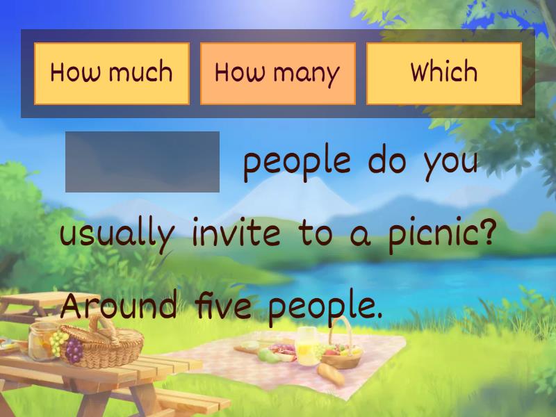 A1-A2. Summer Picnic. Question Words - Completar la frase