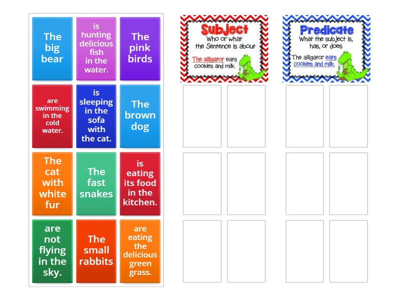subject and predicate - Group sort