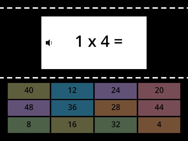 4x table match - easier - Cada oveja con su pareja