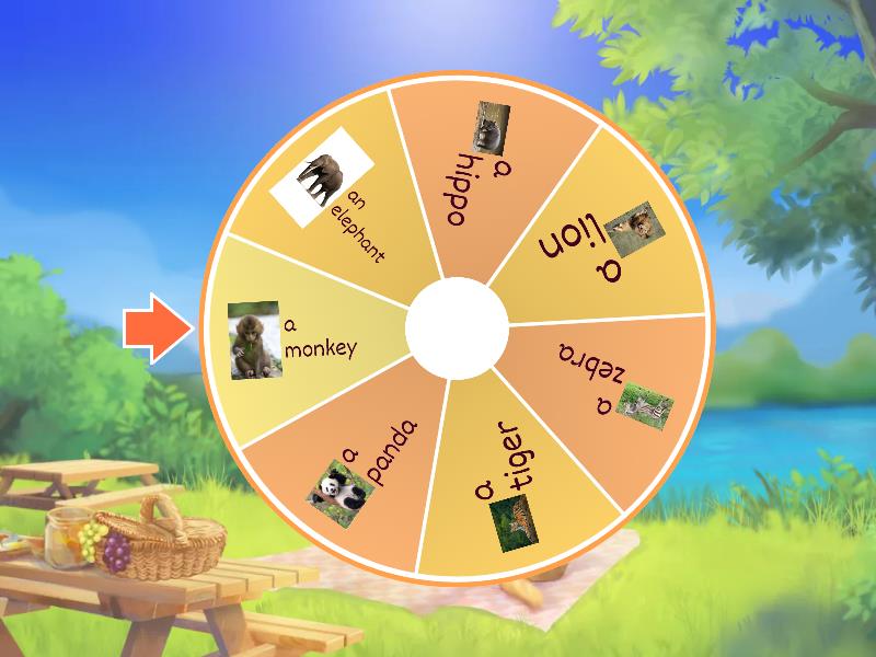 Bk1B Zoo animals - Spin the wheel