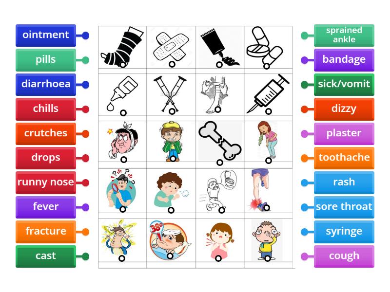 6. Disease, Injuries, Treatment - vocabulary - Labelled diagram