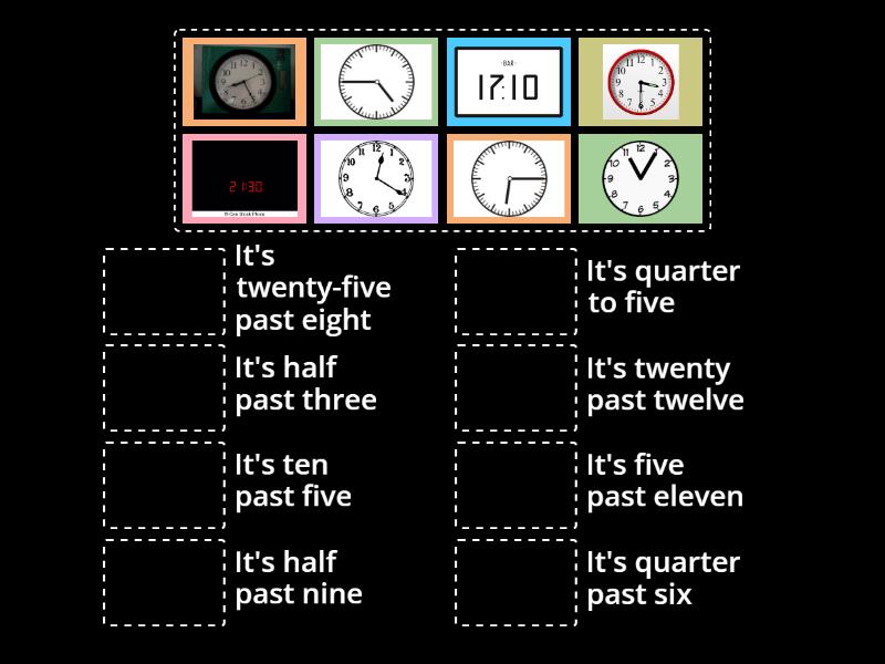 Telling the time past - Match up