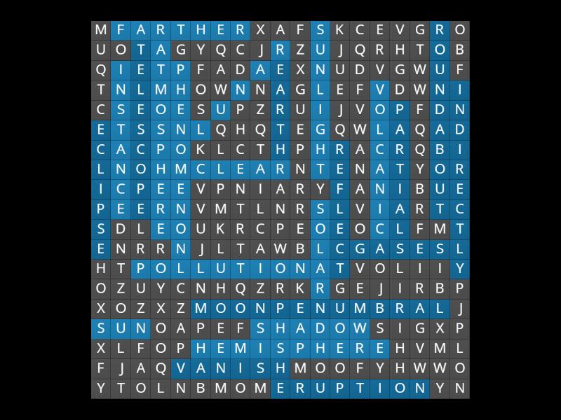 Why Does the Moon Turn Red? Word Search - Wordsearch