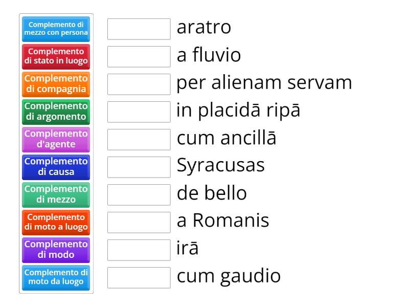 I complementi latini - Match up