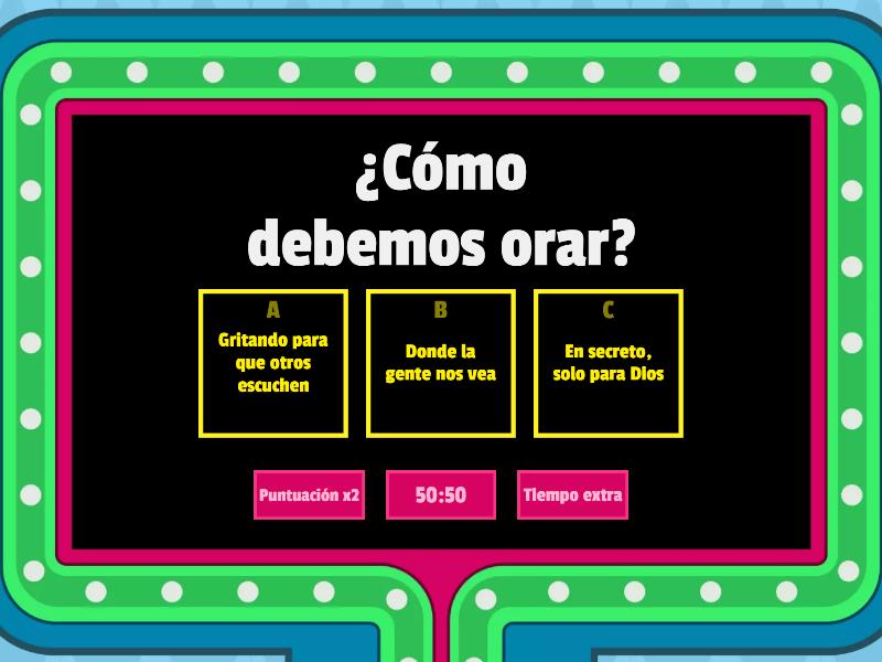 Repaso Unidad Aprendiendo a Orar - Gameshow quiz