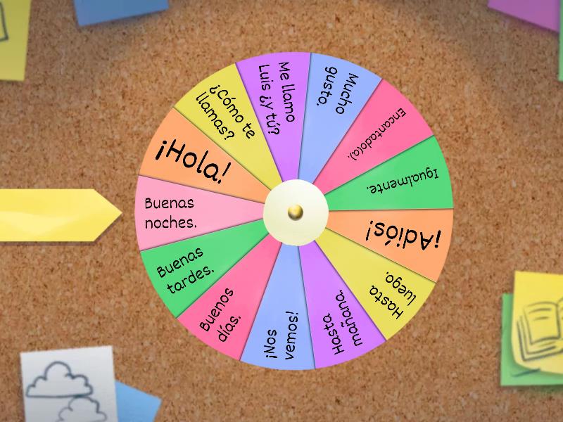 Saludos - Greetings - Spin the wheel