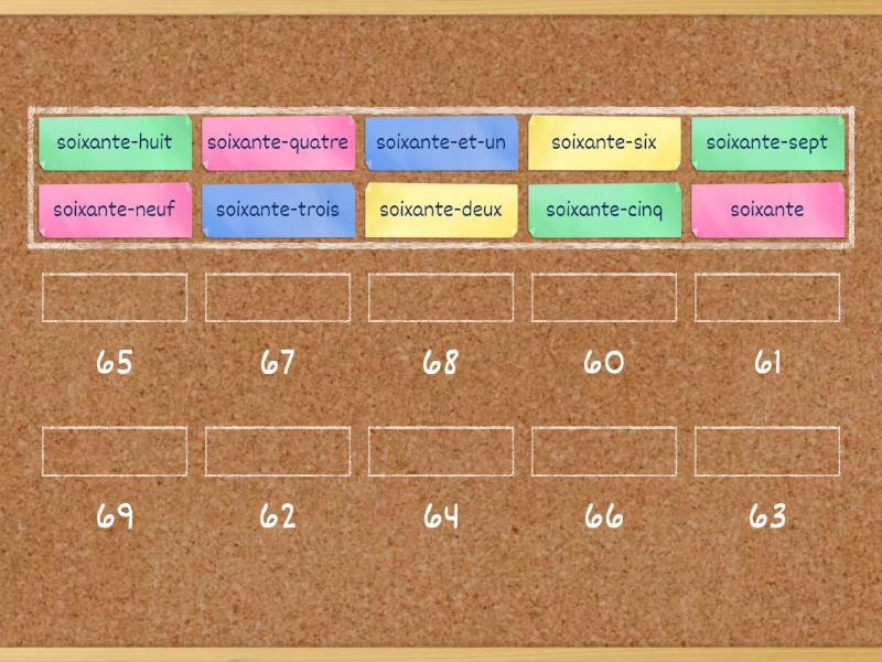 Numbers 60-69 - Match up