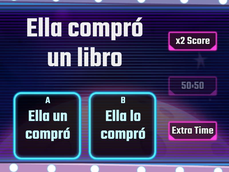 Pronombres Complementos - Gameshow quiz