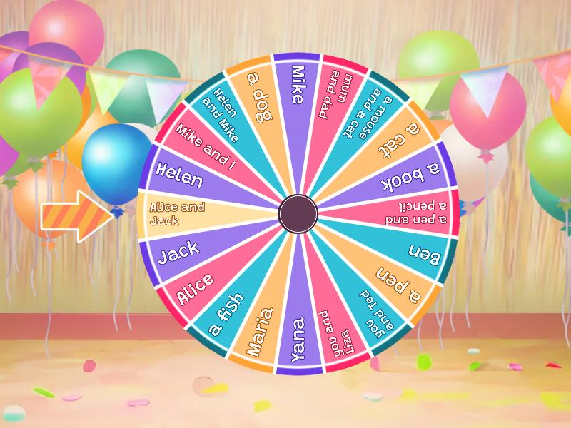 Subject Pronouns - Spin the wheel