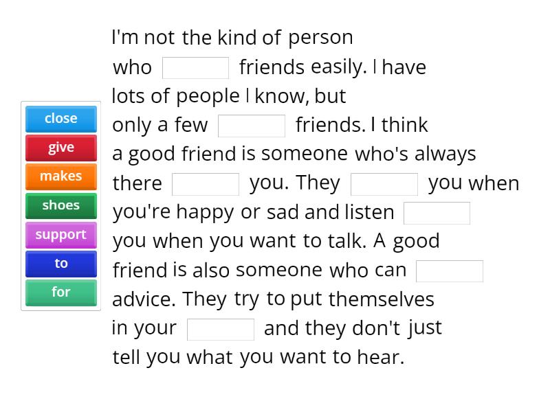 Friendship - Complete the sentence