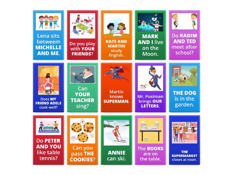 Subject and Object Pronouns - Flip tiles