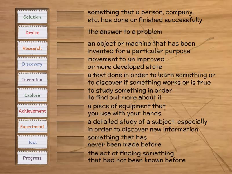 Match words with definitions - Match up