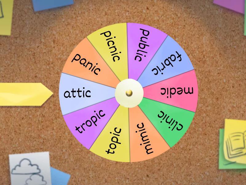 2 Syllable Words with -ic - Spin the wheel