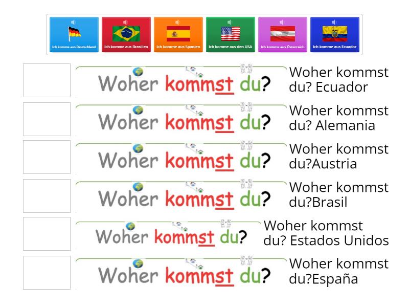 Woher kommst du? - Match up