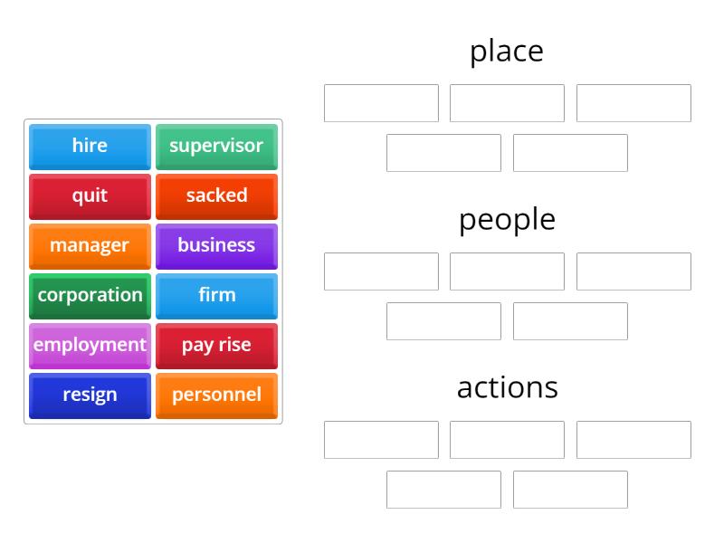 classify the words according to thier group - Group sort